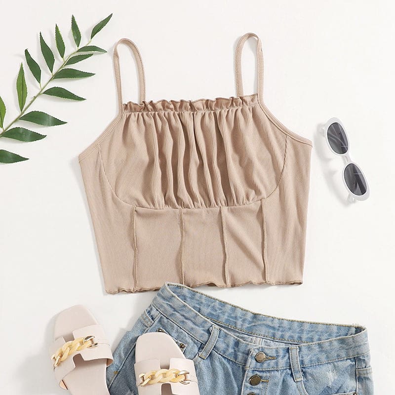 Crop top beige bohème – Chic and Bohemian